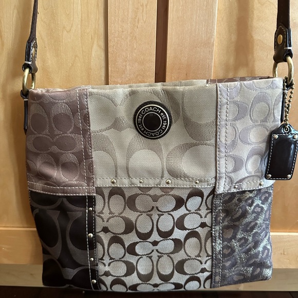 Coach | Bags | Coach Patchwork Crossbody Bag Brown And Beige | Poshmark